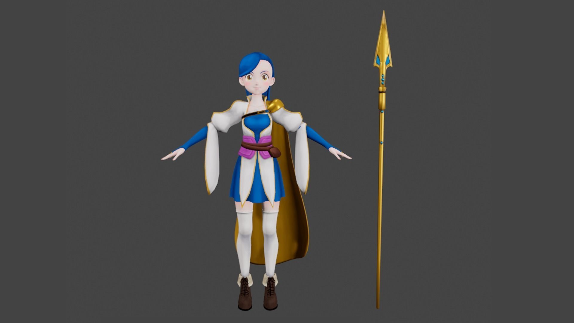 3D model Fantasy girl anime style for games Vtuber or VRChat VR / AR ...