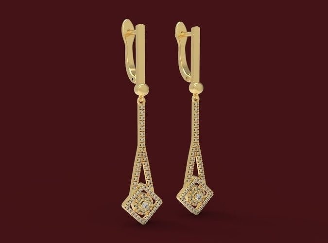 Rhino Rhinoceros STL KeyShot matrix9 MatrixGold earring diamond 3D ...