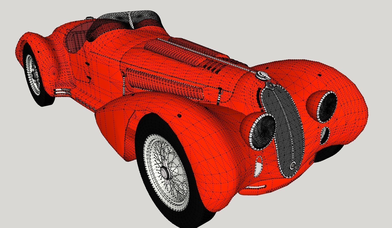 Alfa Romeo 8c 2900 Mille Miglia Roadster Low Poly 3D model | CGTrader