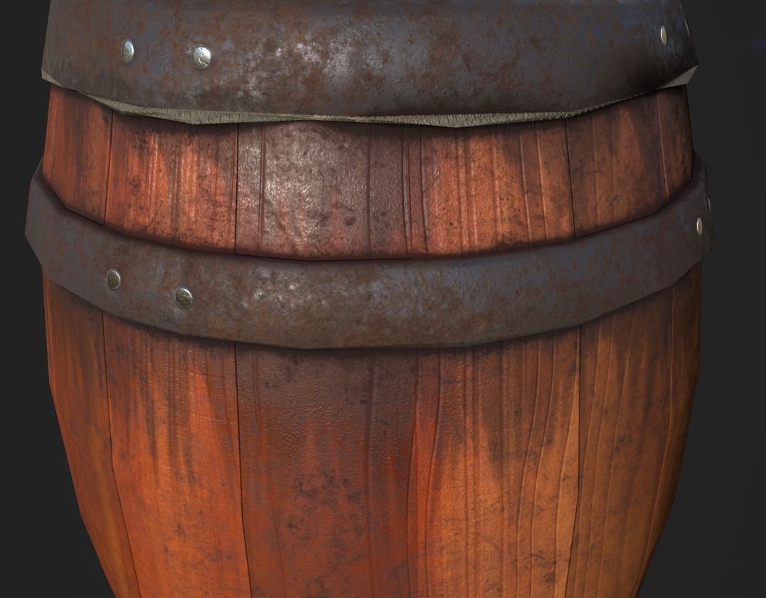 3D model Barrel Game Ready PBR - 4K Model Compatible Unreal and Unity VR / AR / low-poly | CGTrader