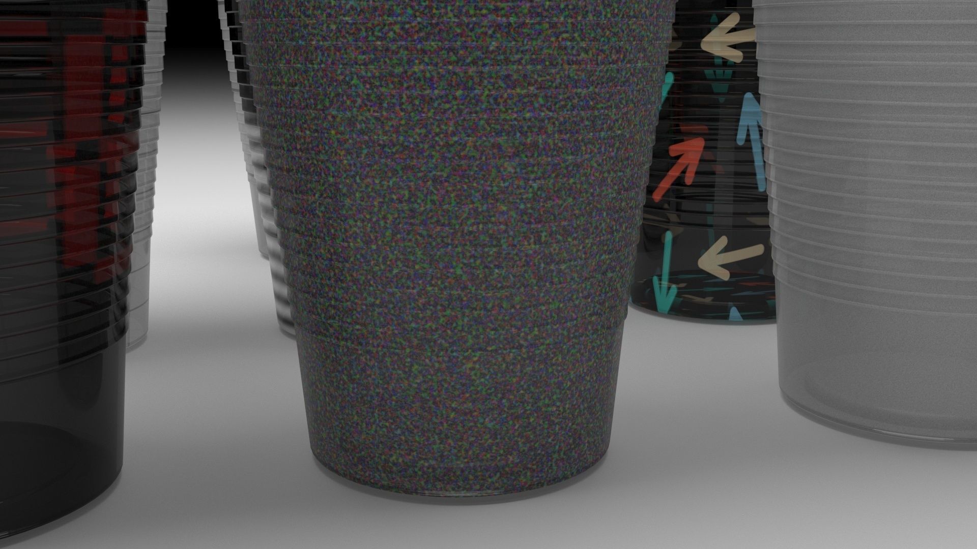 Plastic Cups Set With Textures 3D model | CGTrader