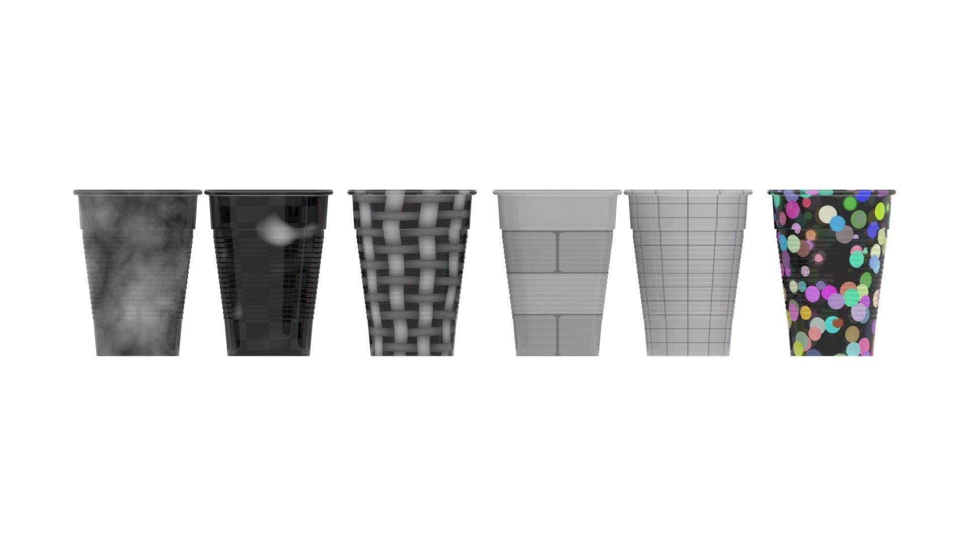 Plastic Cups Set With Textures 3D model | CGTrader