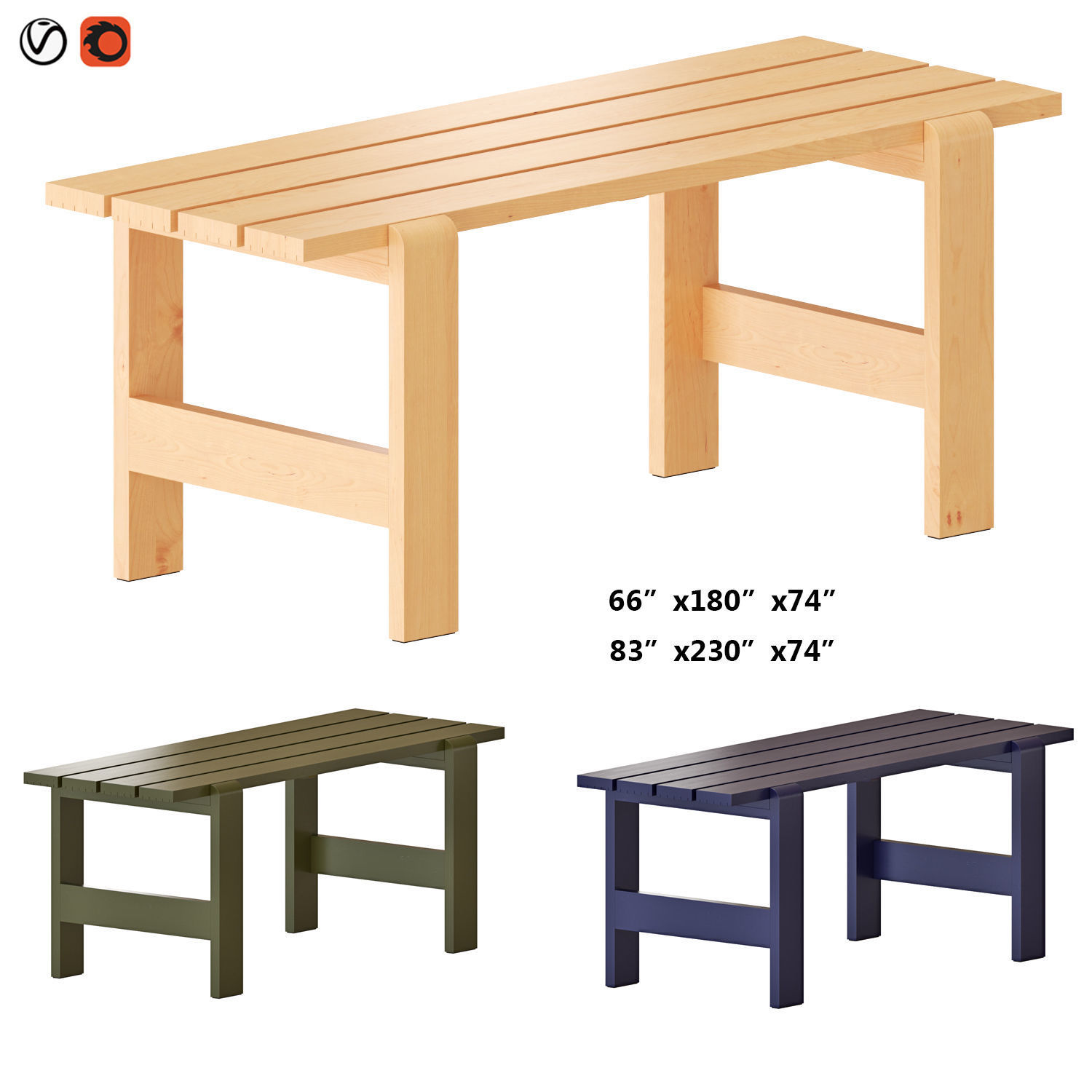 Hay Weekday Tables 3D model | CGTrader