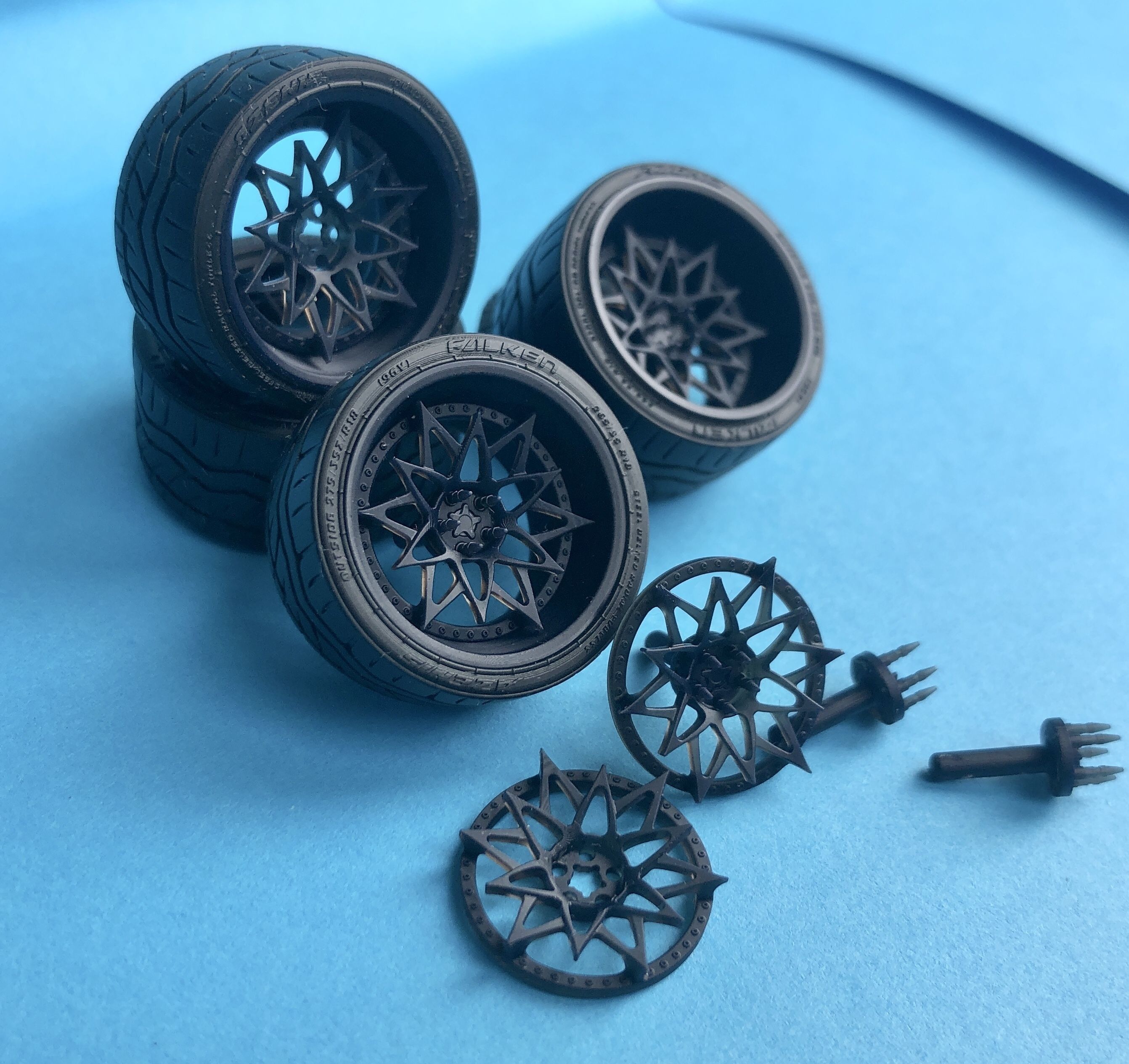 SKF NIKA rims with YOKOHAMA ADVAN tires 1-24 scale 3D model 3D ...