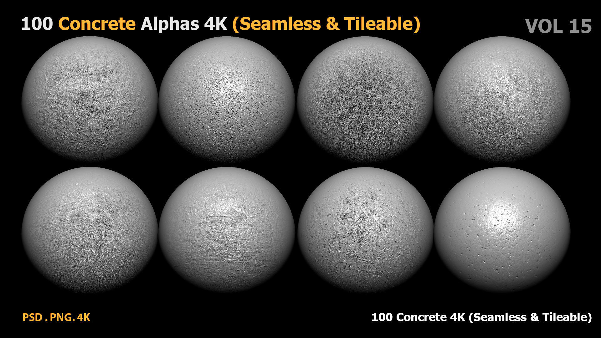 100 Concrete Alphas 4K Seamless Tileable vol 15 Texture | CGTrader