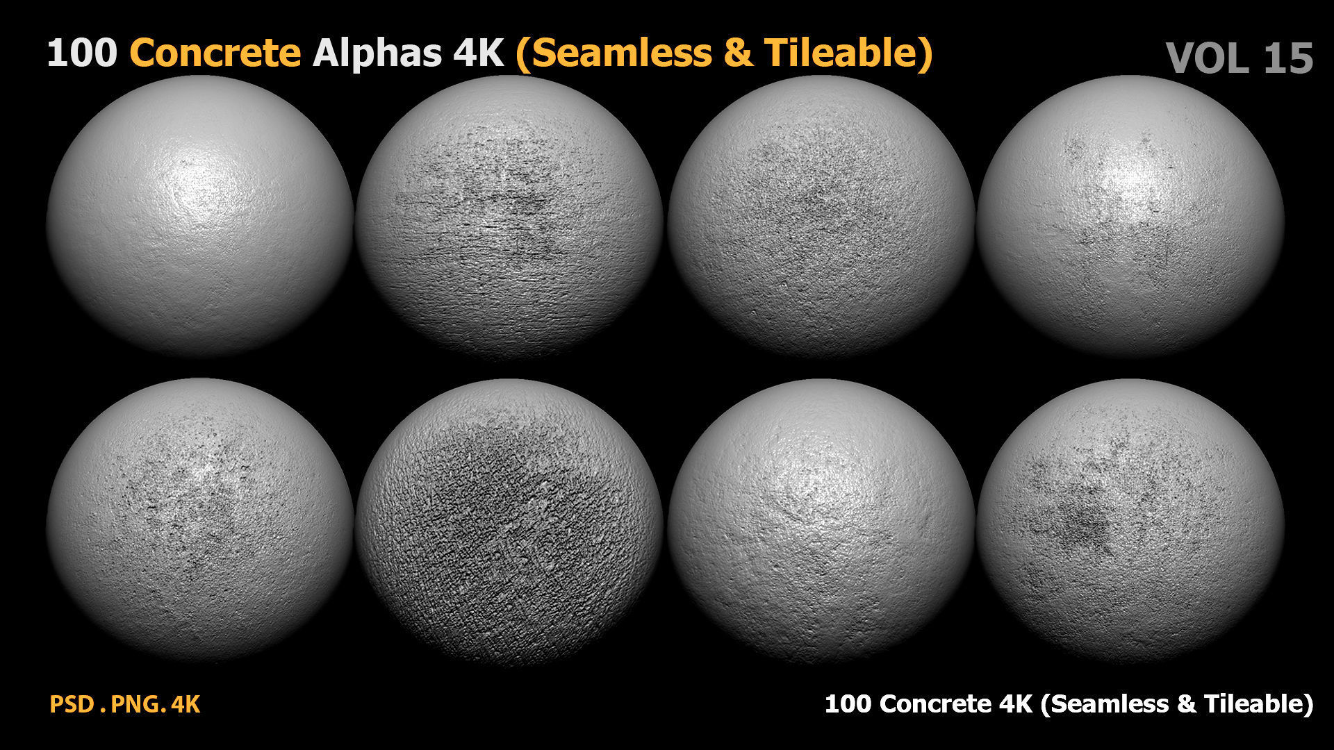 100 Concrete Alphas 4K Seamless Tileable vol 15 Texture | CGTrader