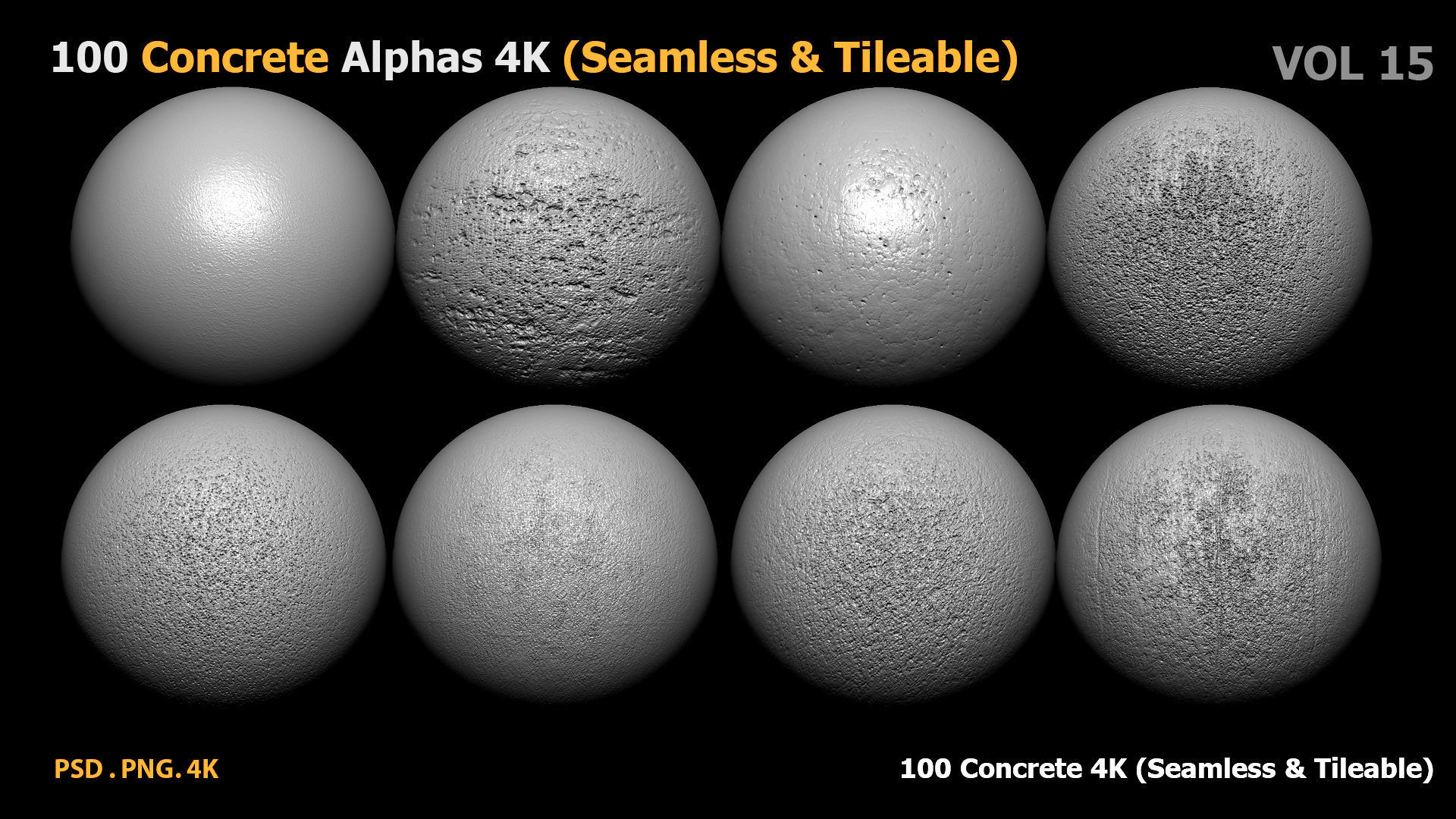 100 Concrete Alphas 4K Seamless Tileable vol 15 Texture | CGTrader