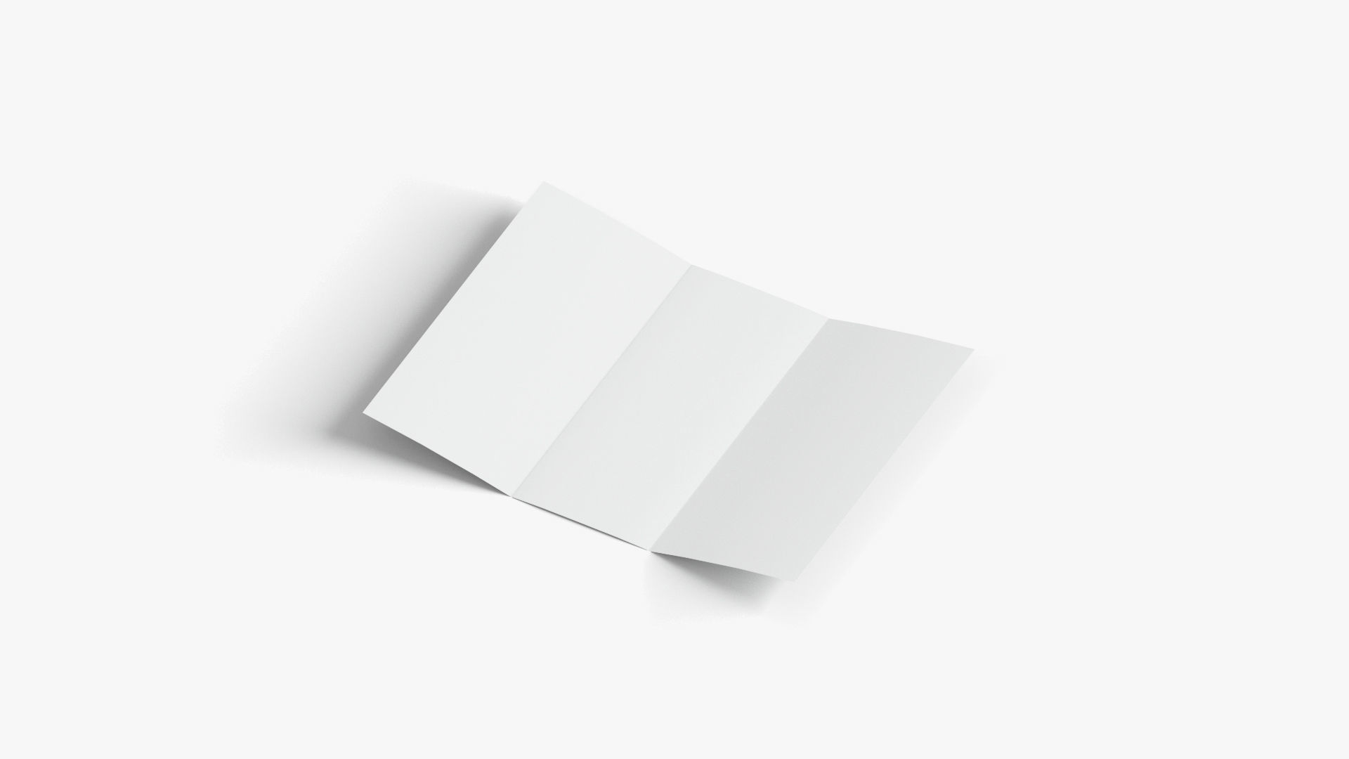 3D model 2 White Unfolded Booklets Flyers - flat bifold leaflet ...