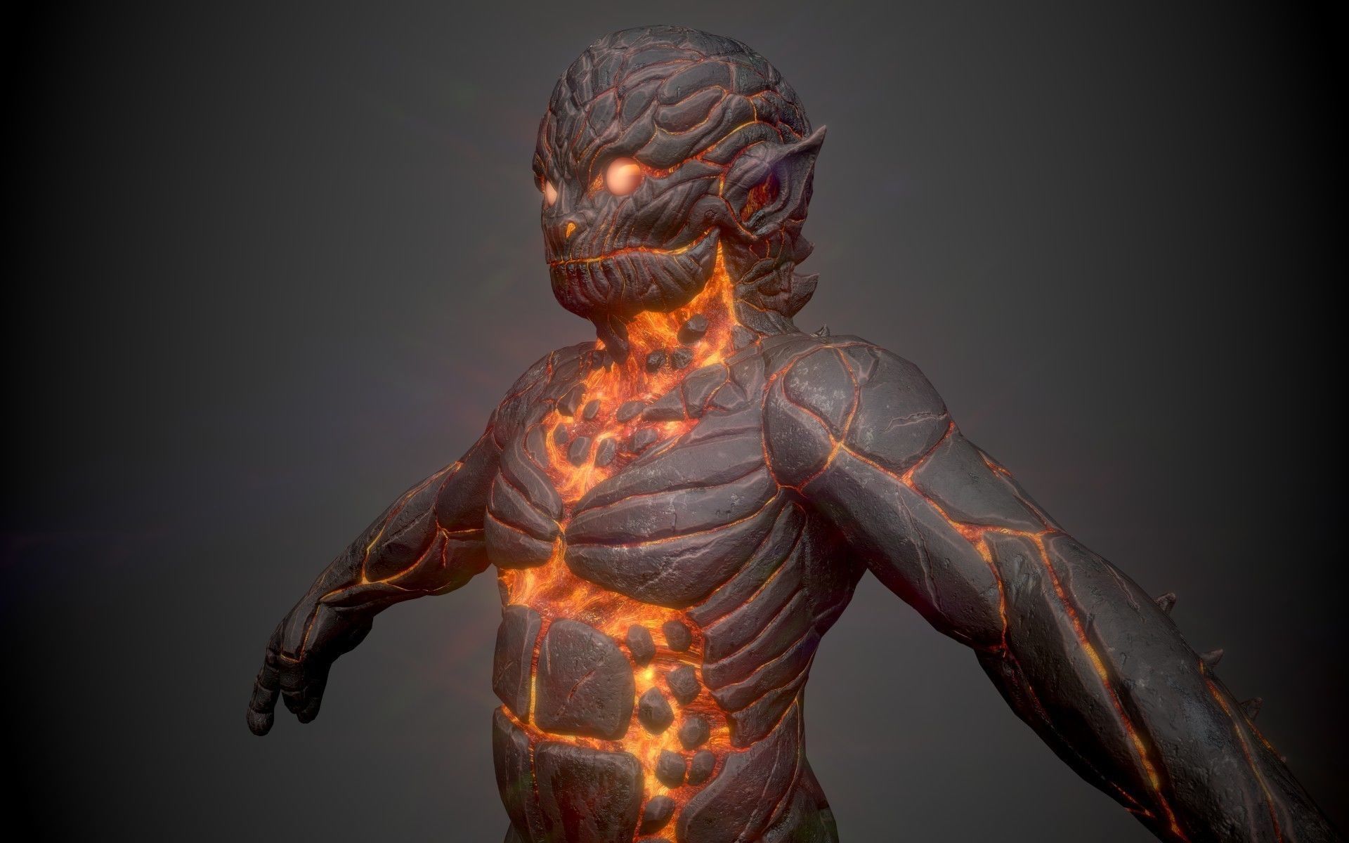 3D model Creep human body with flames VR / AR / low-poly | CGTrader
