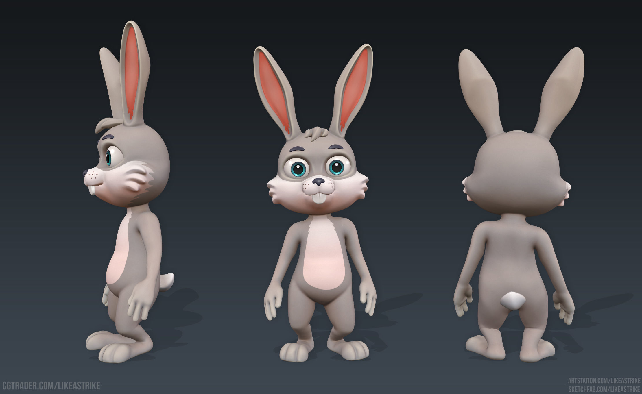 3D model Bunny Modular Rigged Animated VR / AR / low-poly | CGTrader