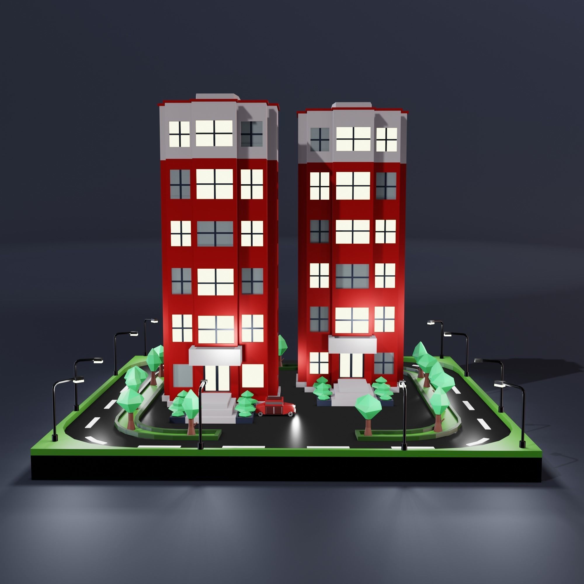 3D model residential complex VR / AR / low-poly | CGTrader