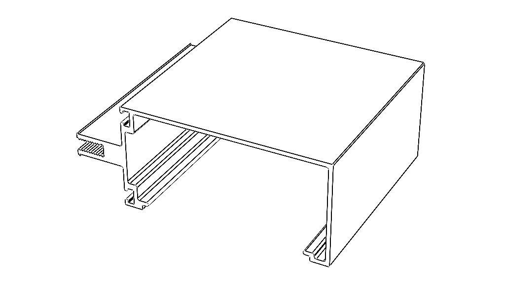 3D model Aluminum Extruded Open Back Horizontal Mullions MOD AL-02cw VR ...