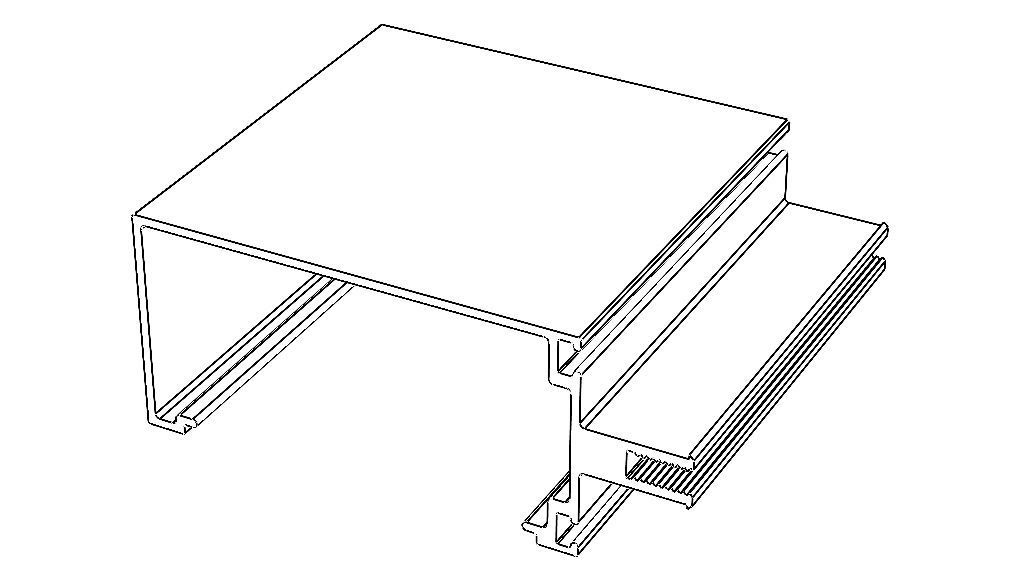 3D model Aluminum Extruded Open Back Horizontal Mullions MOD AL-02cw VR ...