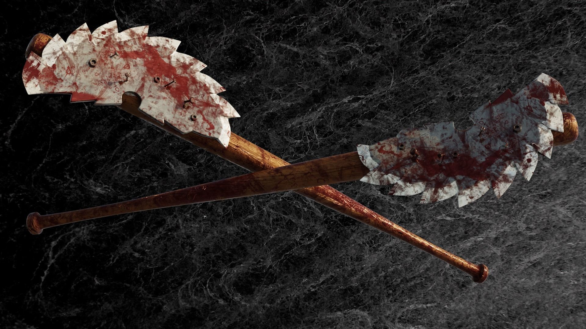 3D model POST APOCALYPTIC MELEE WEAPON BAT BLOODY VARIANT VR / AR / low ...