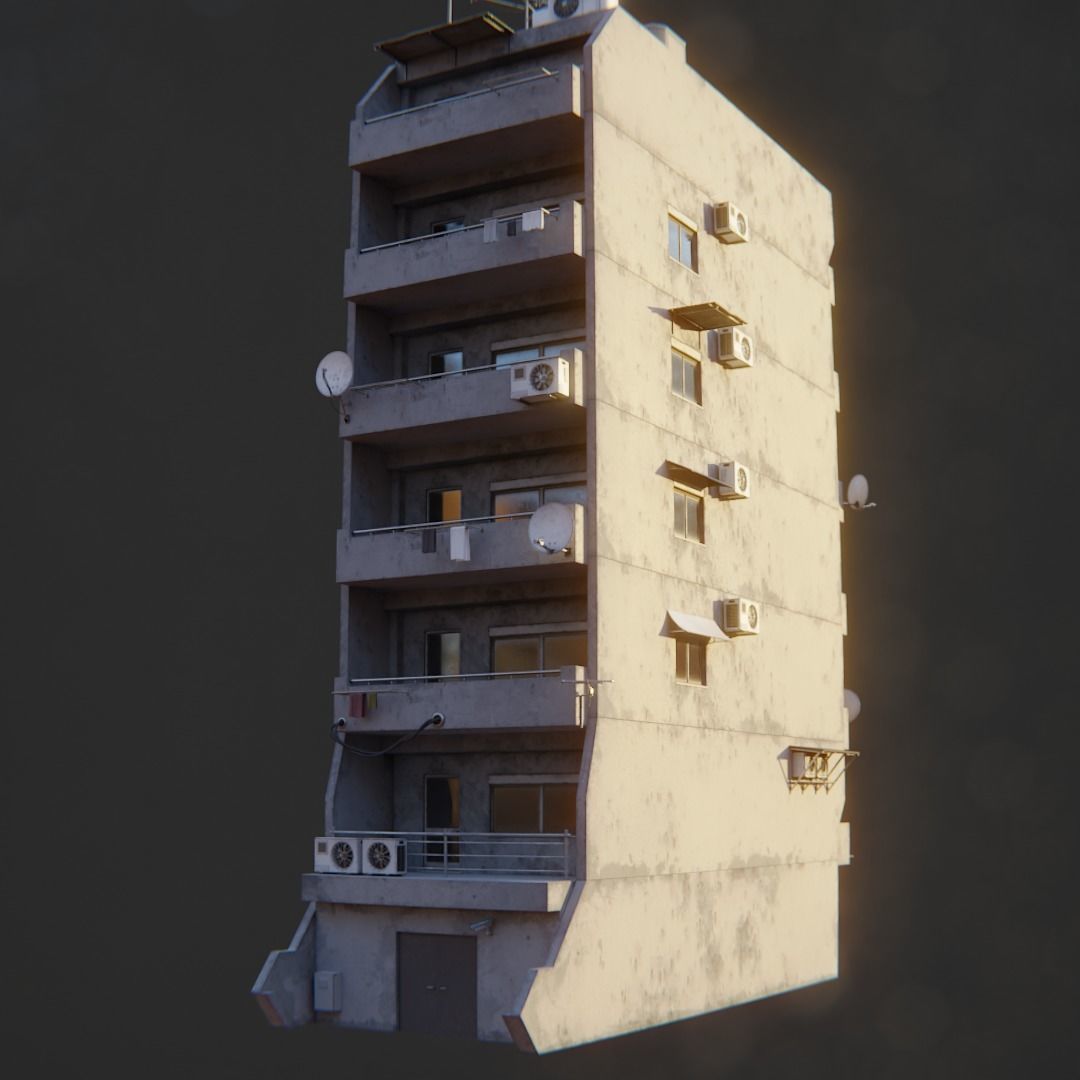 3D model Dystopian Cyberpunk Suburb City VR / AR / low-poly | CGTrader