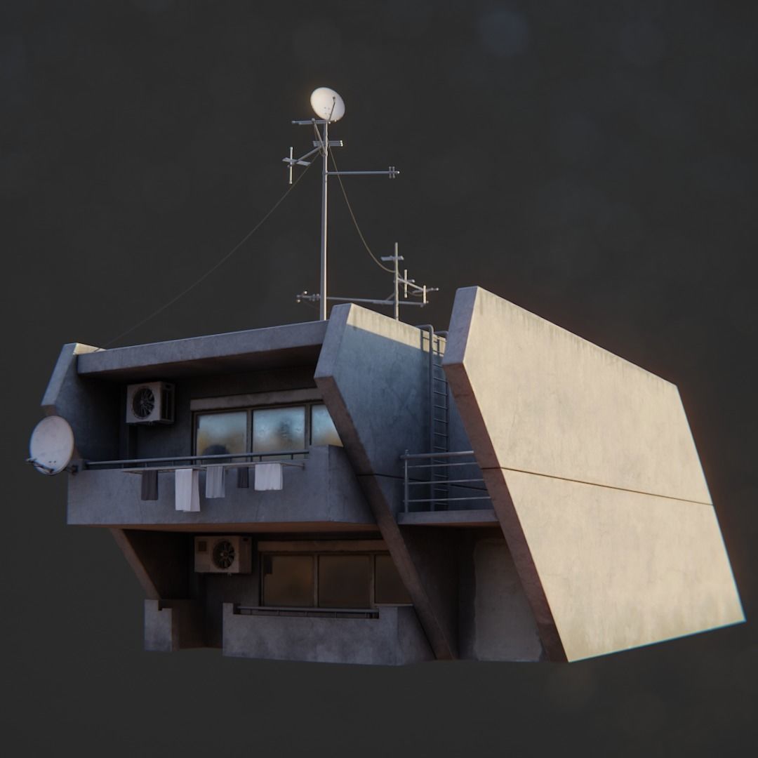 3D model Dystopian Cyberpunk Suburb City VR / AR / low-poly | CGTrader