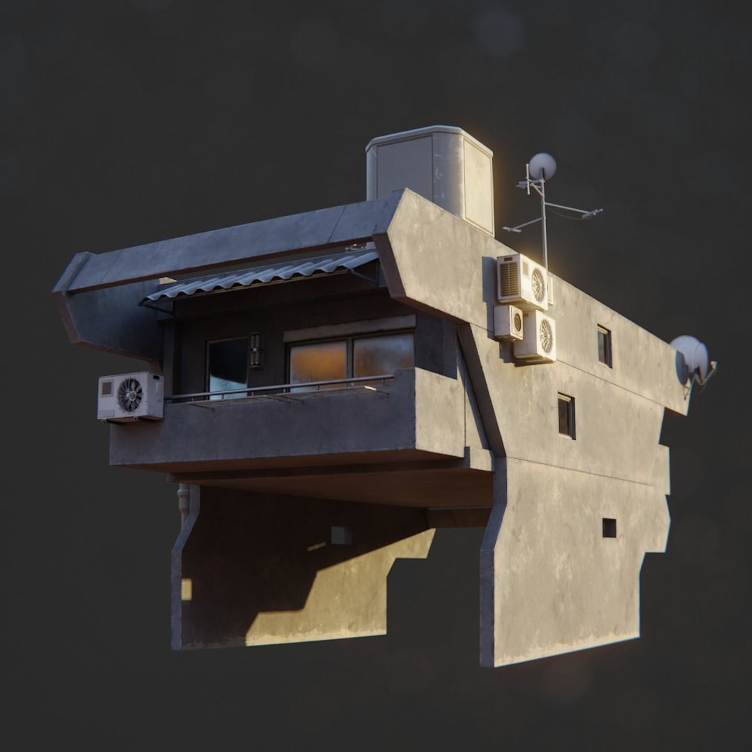 3D model Dystopian Cyberpunk Suburb City VR / AR / low-poly | CGTrader