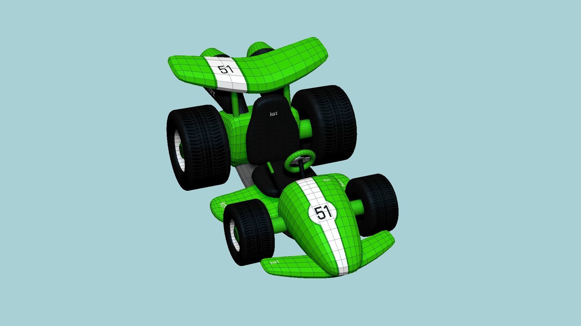 10 Cartoon Karts Green Collection - Vehicle Racing Design VR / AR / low ...