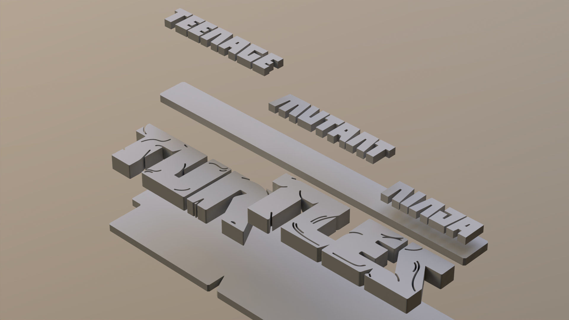 3D model TMNT all logos 1984 to 2023 Renderable and Printable models VR ...