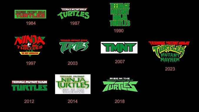 3D model TMNT all logos 1984 to 2023 Renderable and Printable models VR / AR / low-poly | CGTrader