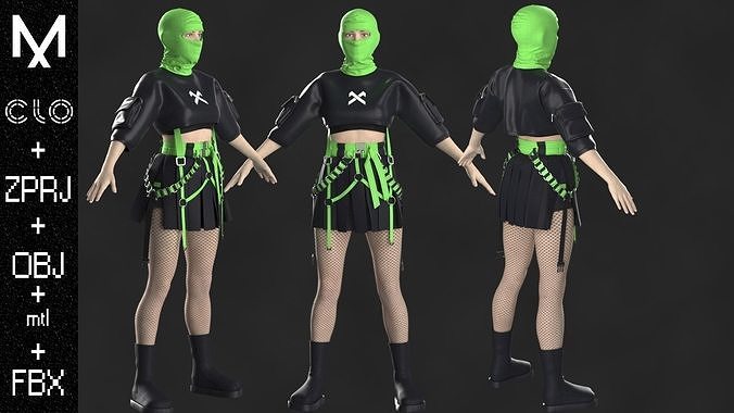 Outfit Female OBJ mtl FBX ZPRJ 3D model | CGTrader