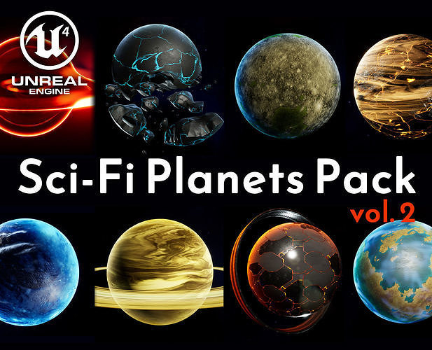 3D model Sci-Fi Planets Pack vol 2 VR / AR / low-poly | CGTrader