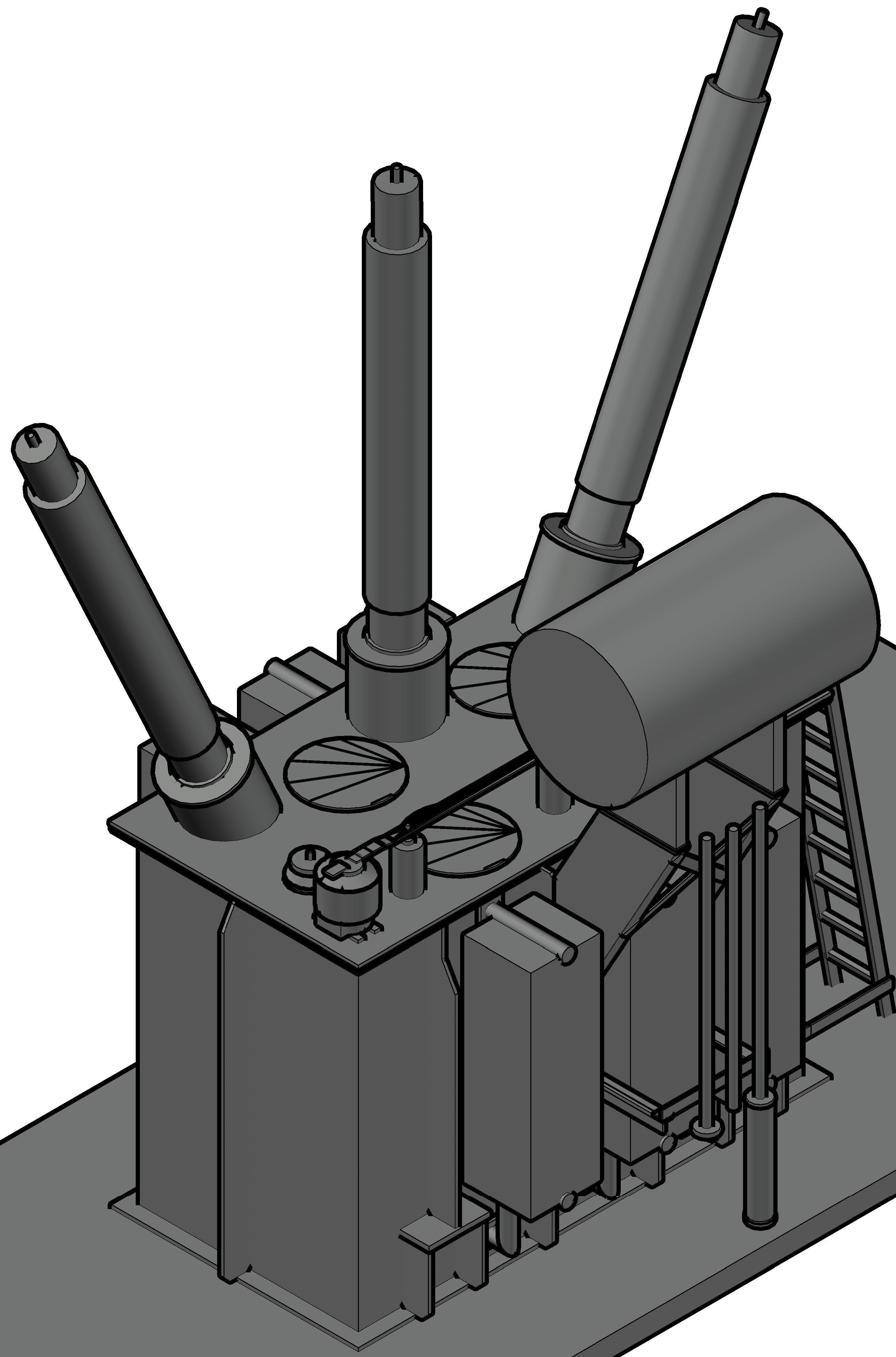 Power Transformer 3D with stairs 3D model 3D printable | CGTrader