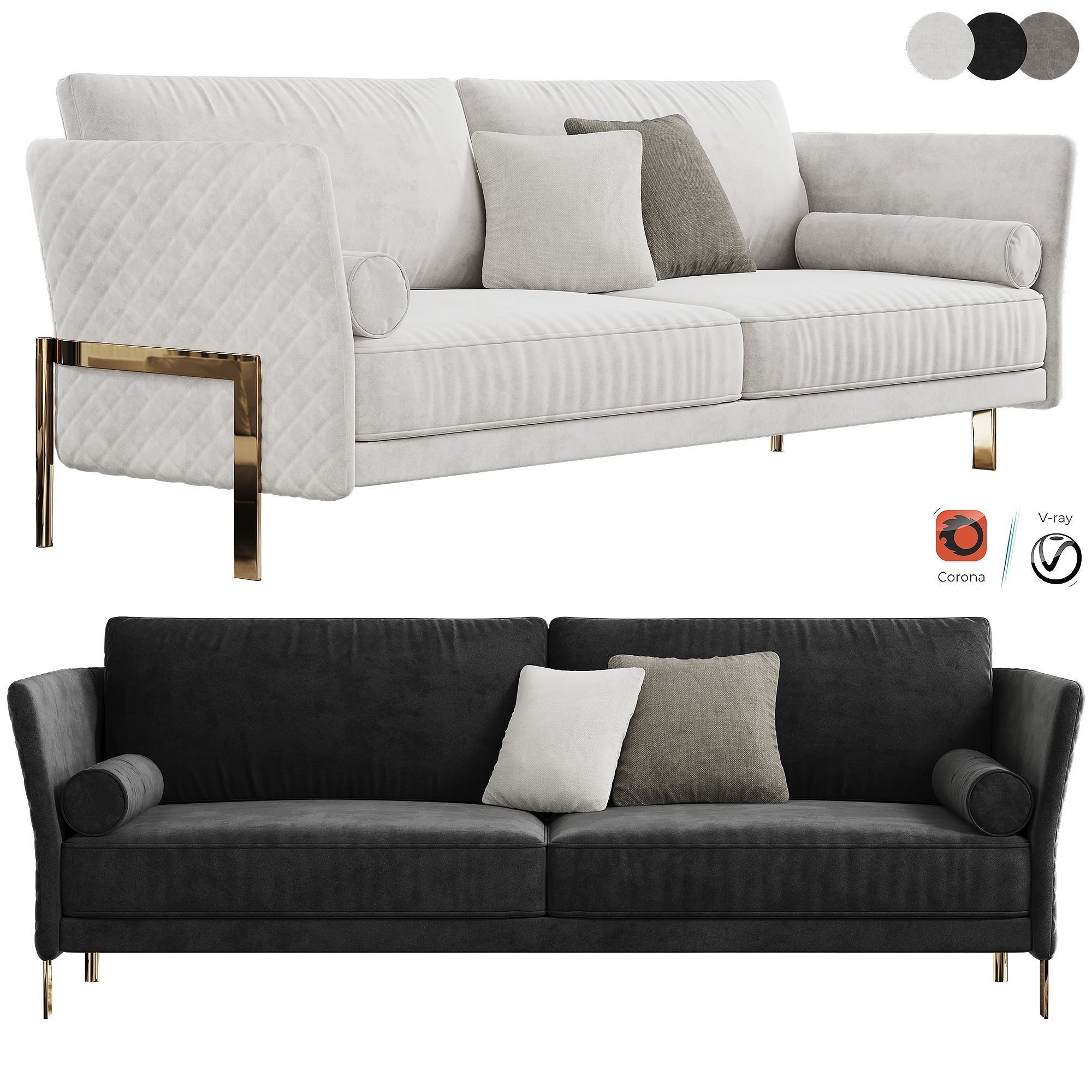 3D model Sofa cosmo factory opera contemporary VR / AR / low-poly ...