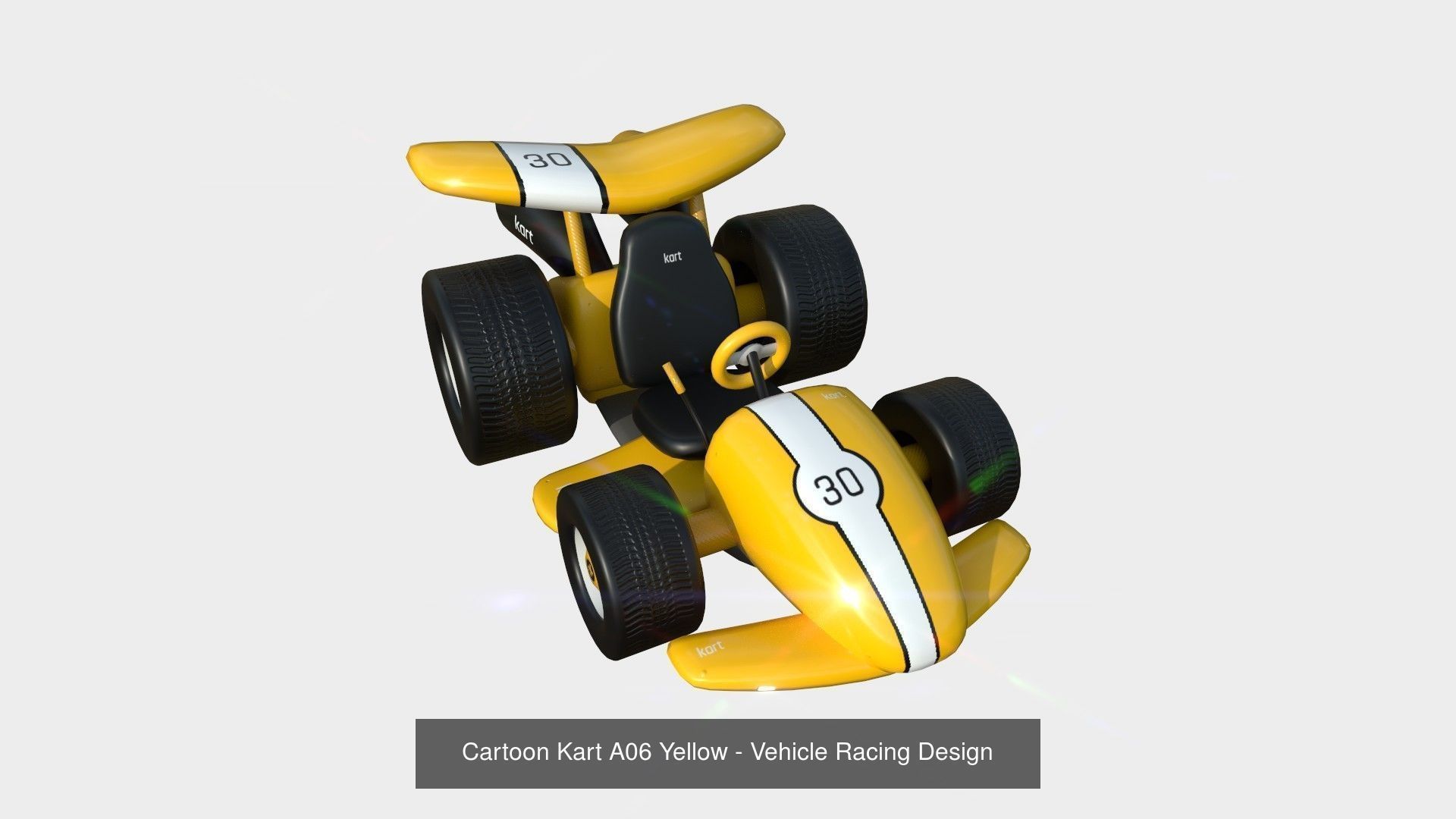 10 Cartoon Karts Yellow Collection - Vehicle Racing Design | CGTrader