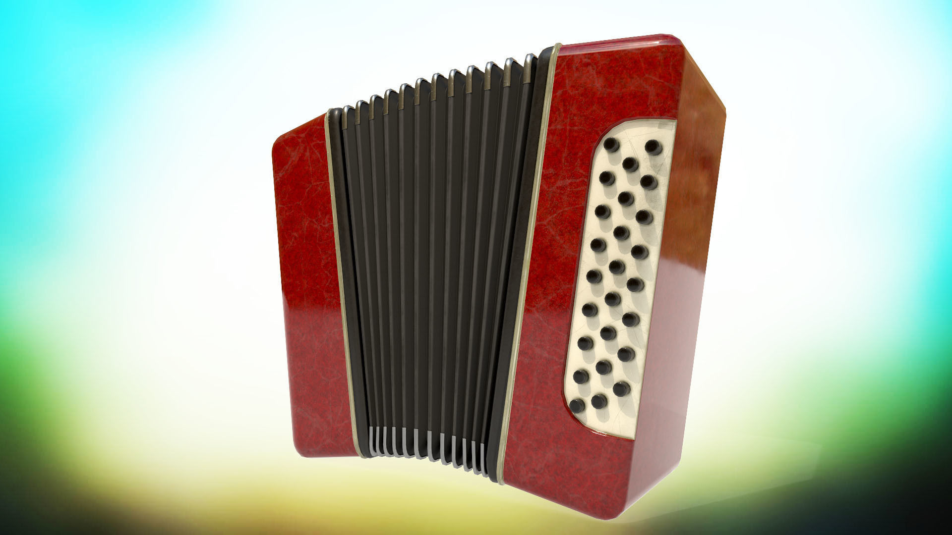 3D model Musical instrument accordion button accordion VR / AR / low ...