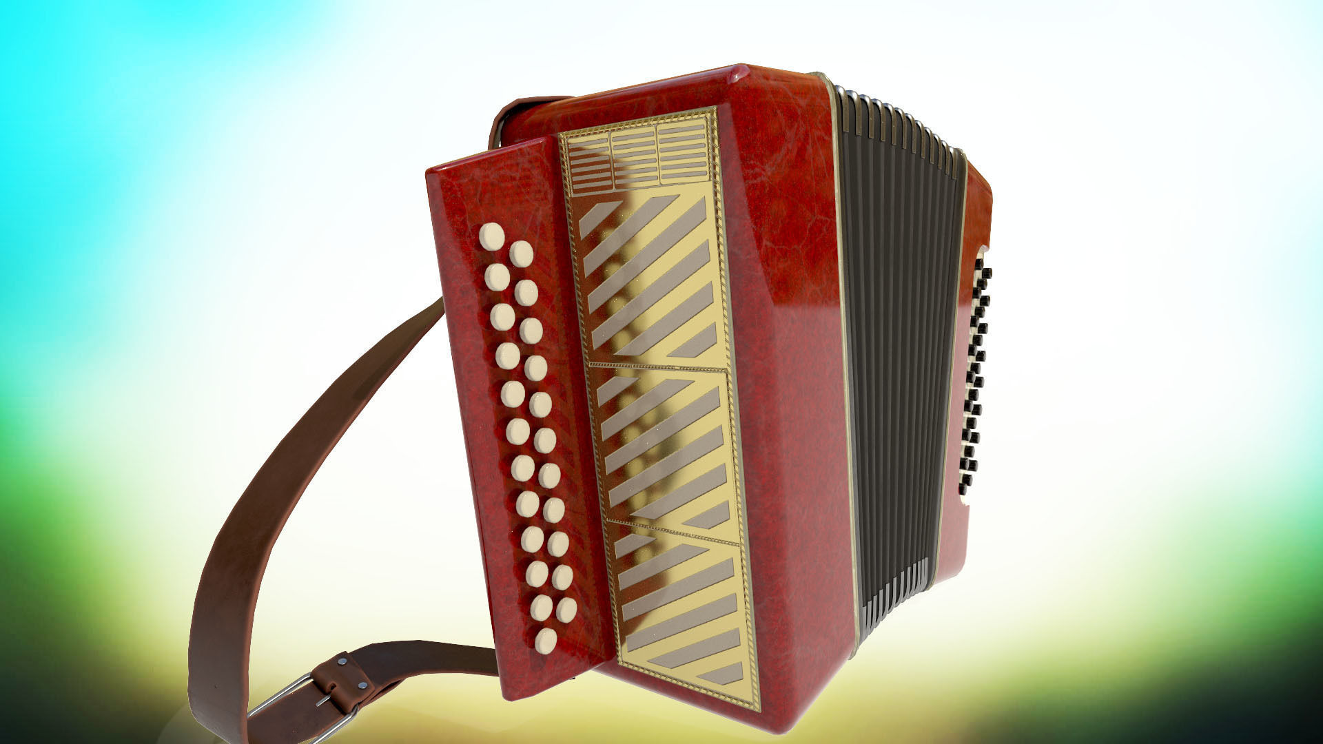 3D model Musical instrument accordion button accordion VR / AR / low ...