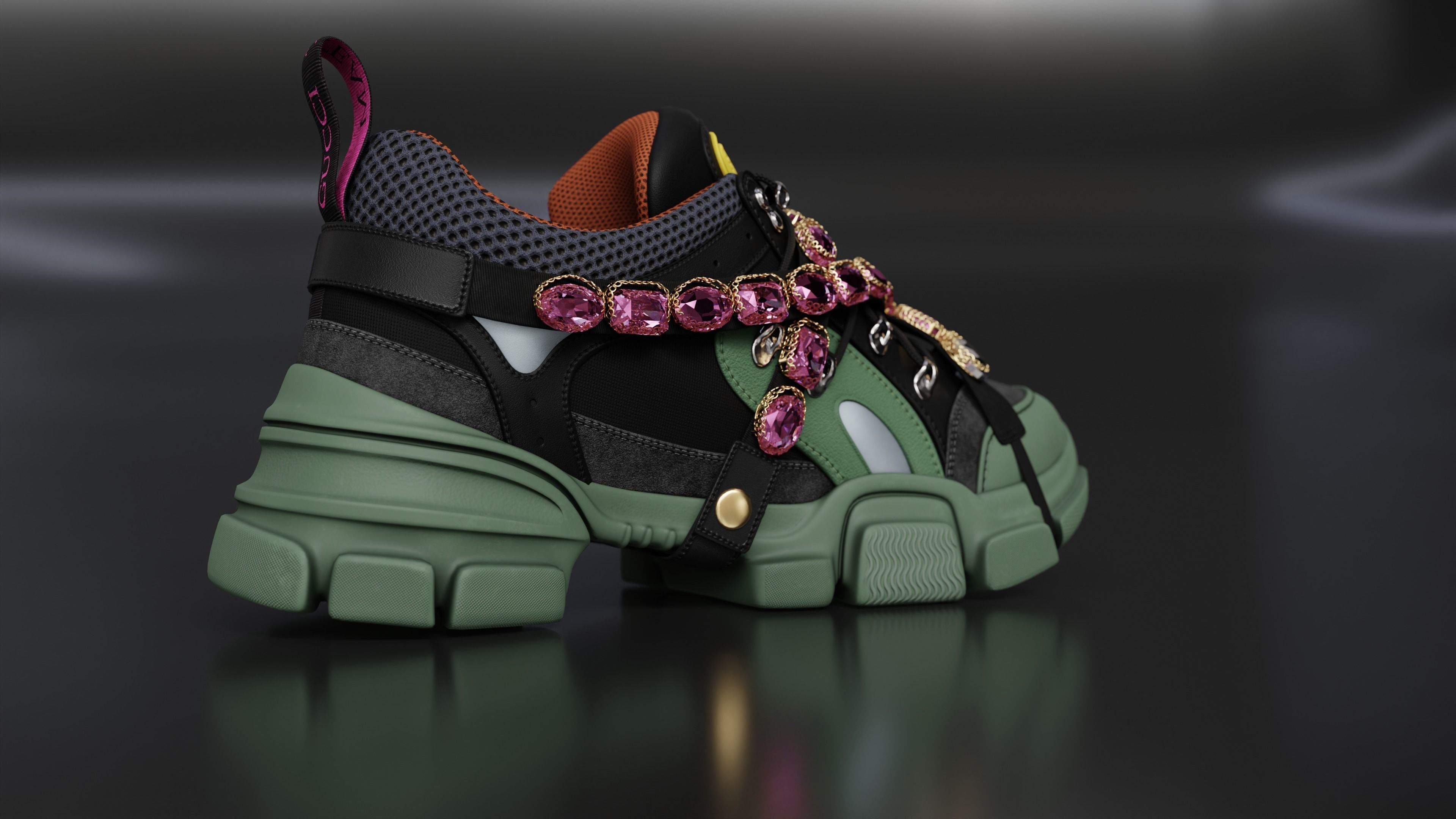 3D model Gucci Flashtrack sneaker VR / AR / low-poly | CGTrader