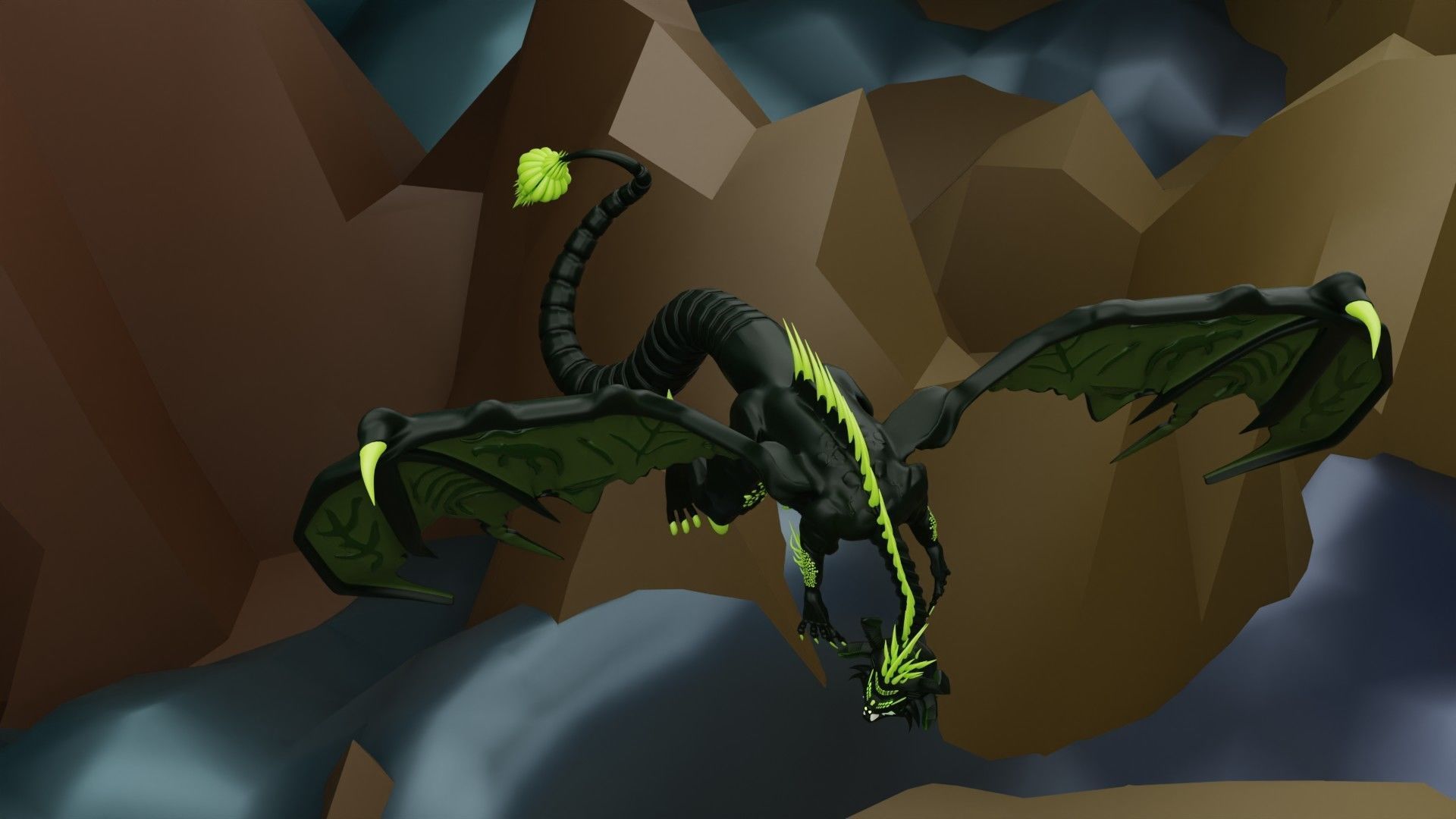 3D model Abyssal Black Dragon VR / AR / low-poly | CGTrader