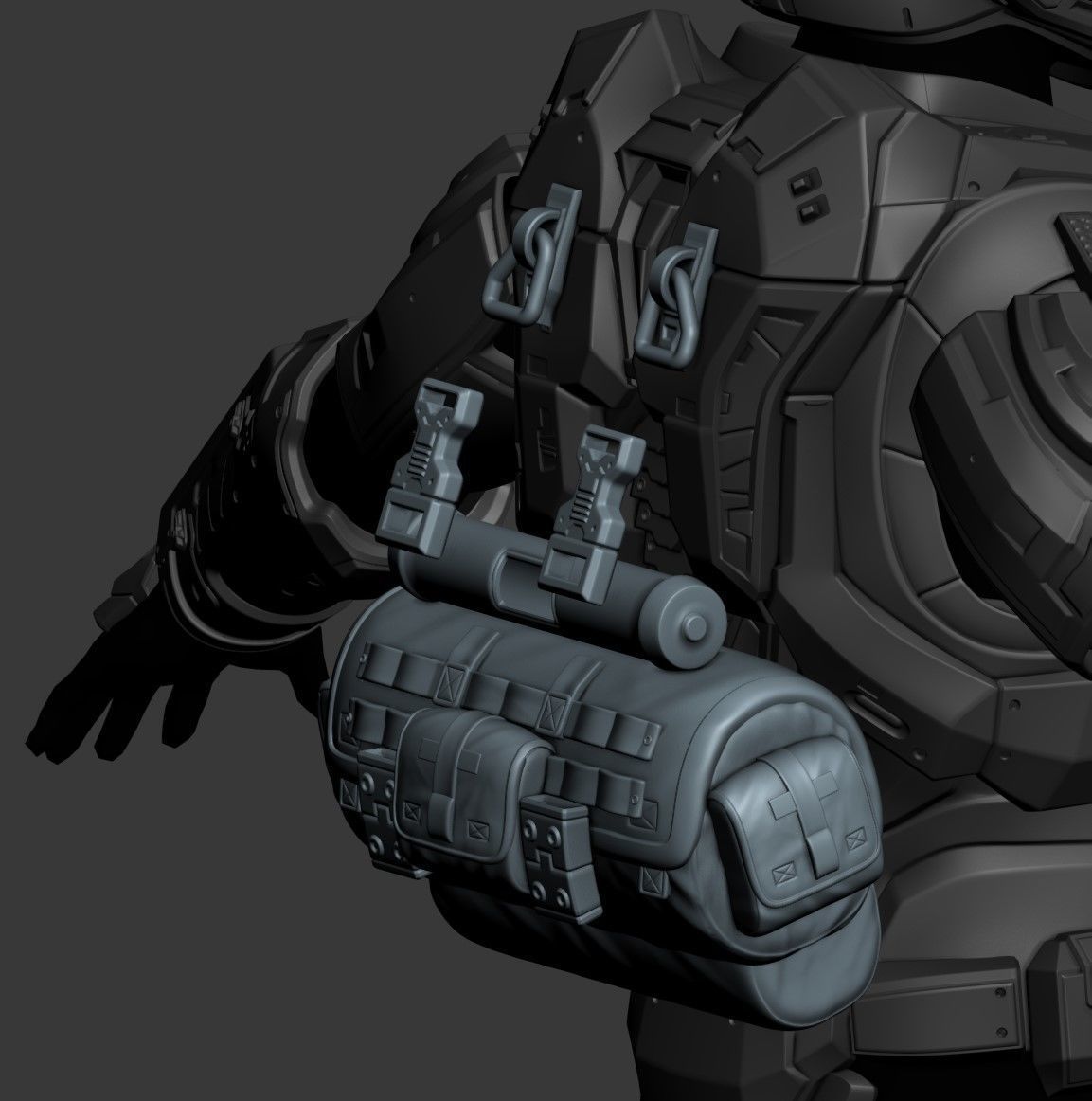 Marksman rear pack 3D model 3D printable | CGTrader