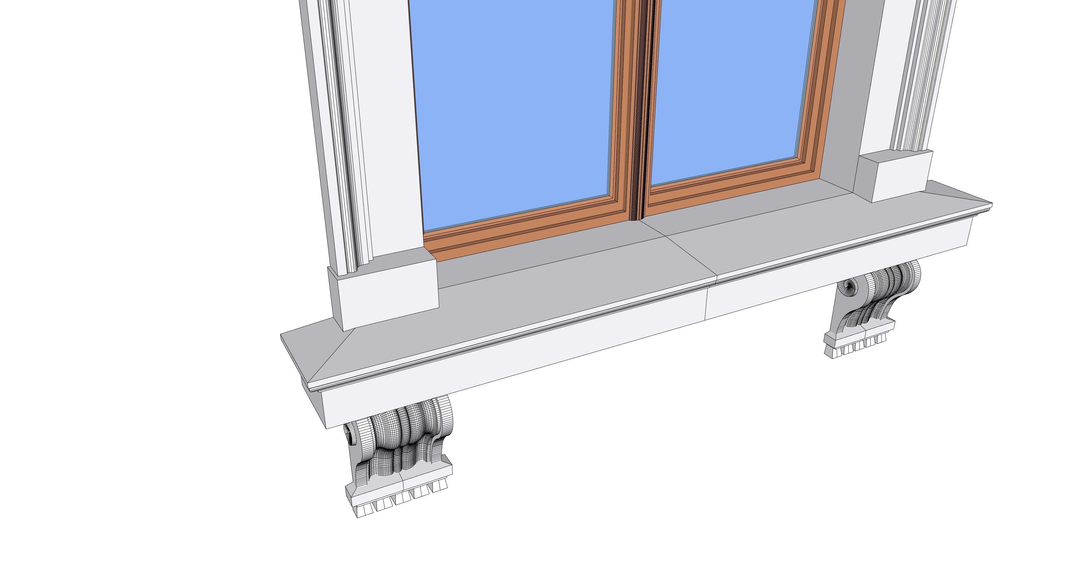 Classic window frame 3D model | CGTrader