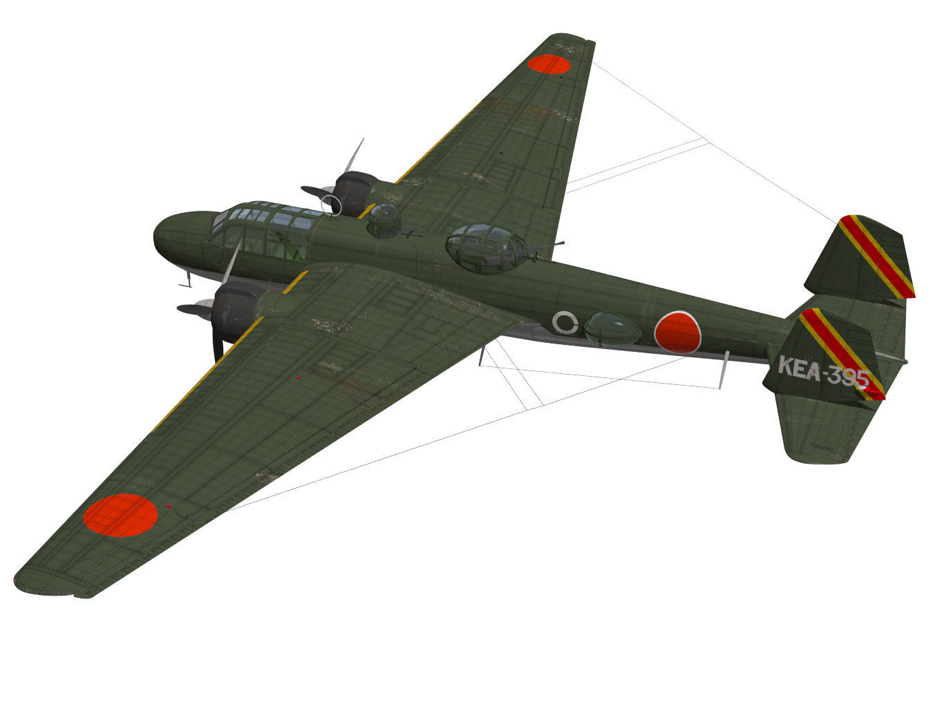 Mitsubishi G3M Nell Type23 3D model | CGTrader