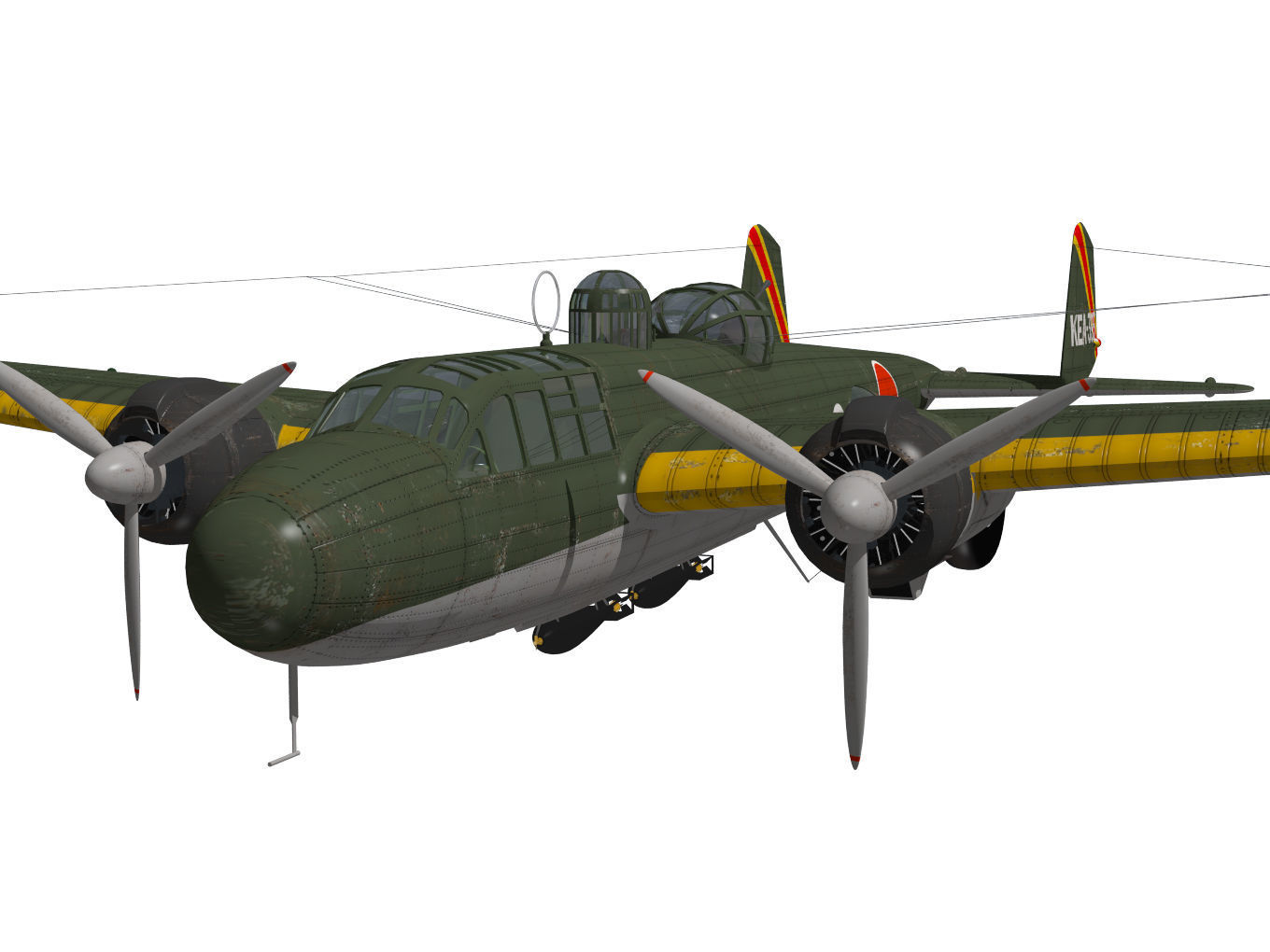 Mitsubishi G3M Nell Type23 3D model | CGTrader