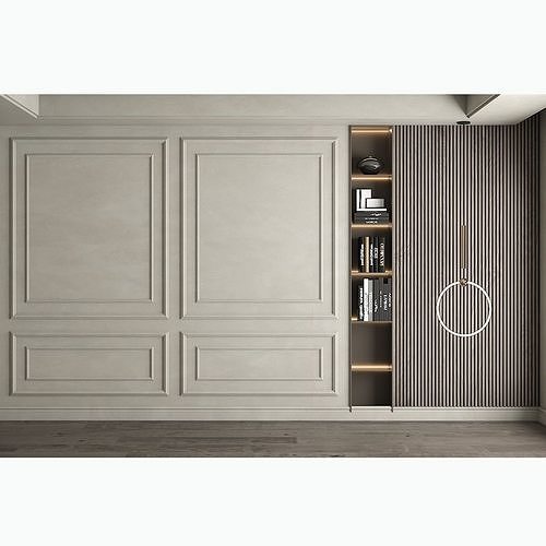 3D model Contemporary wall panel of living room VR / AR / low-poly ...