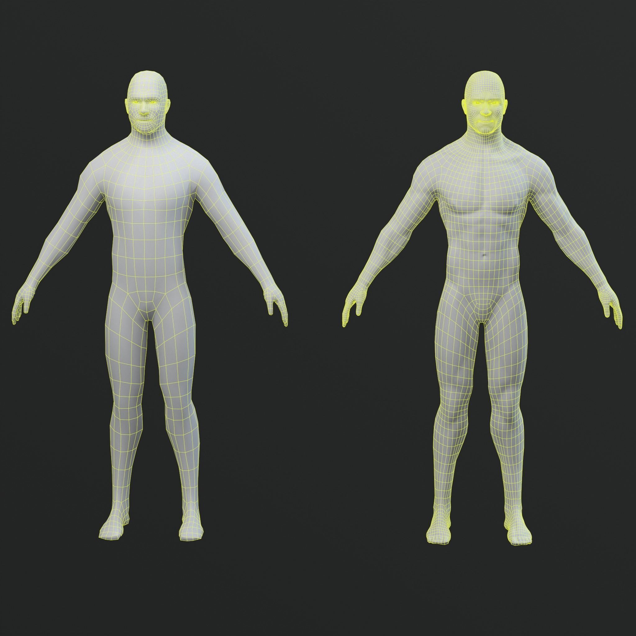 Male Character Base Mesh free VR / AR / low-poly 3D model | CGTrader
