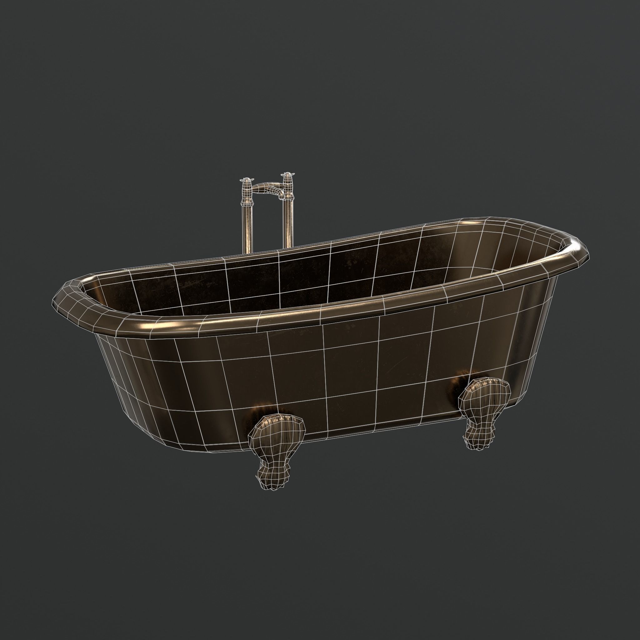 3D model Low Poly Bath Tub VR / AR / low-poly | CGTrader