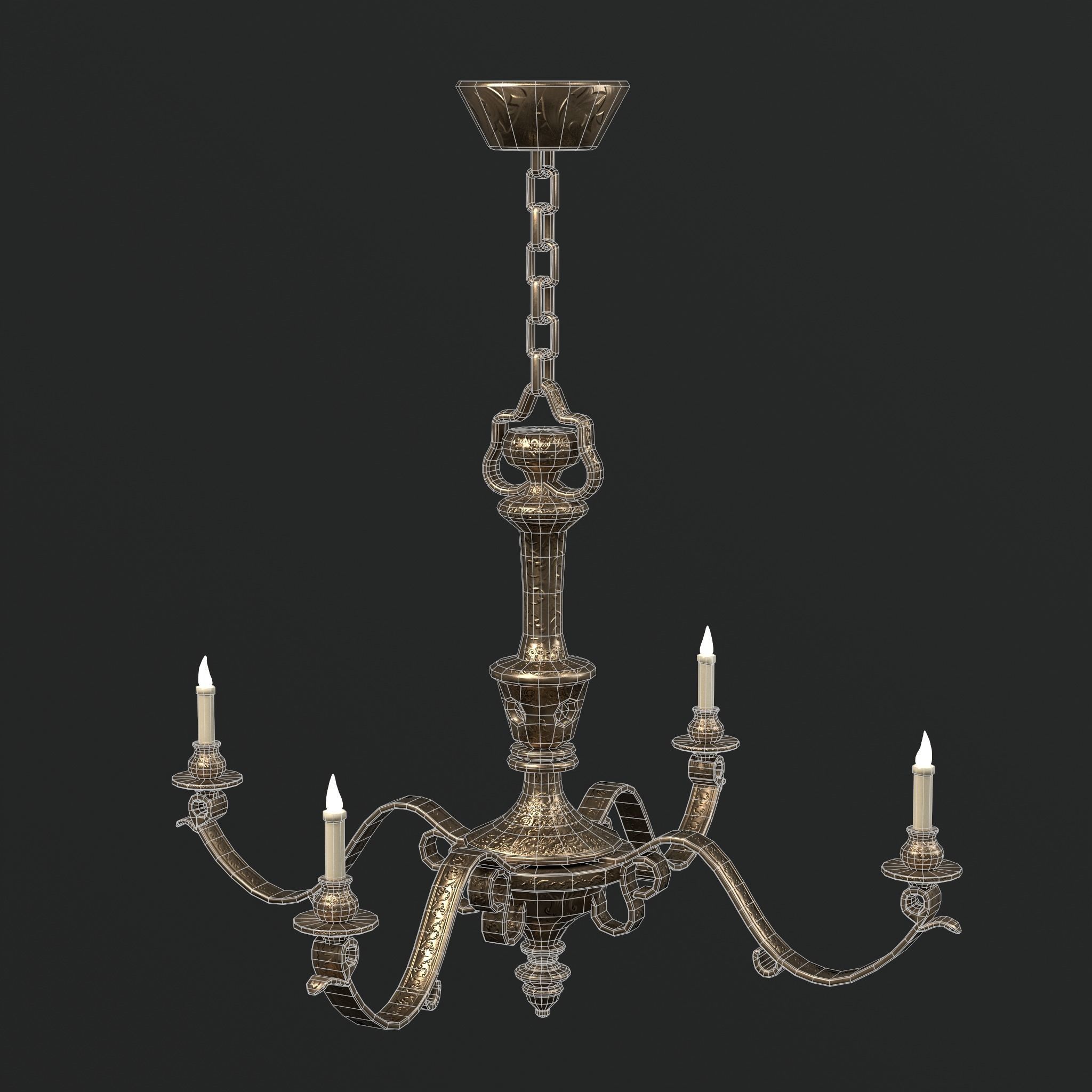 3D model Mid Low Poly Chandelier for Game VR / AR / low-poly | CGTrader