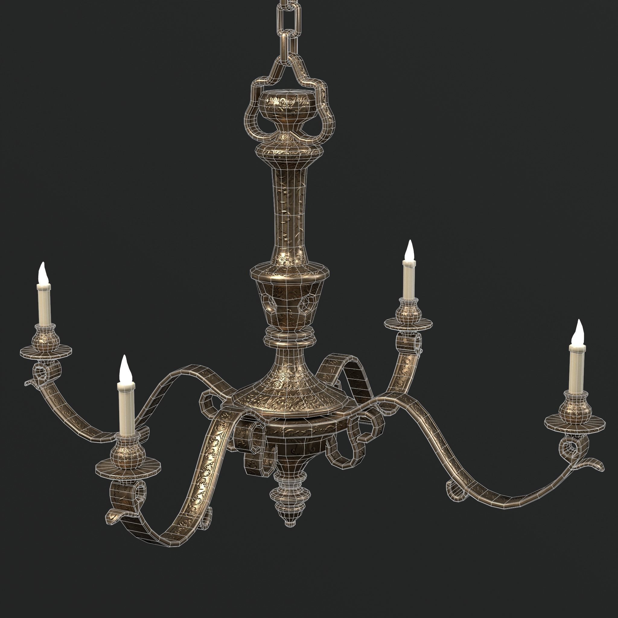 3D model Mid Low Poly Chandelier for Game VR / AR / low-poly | CGTrader