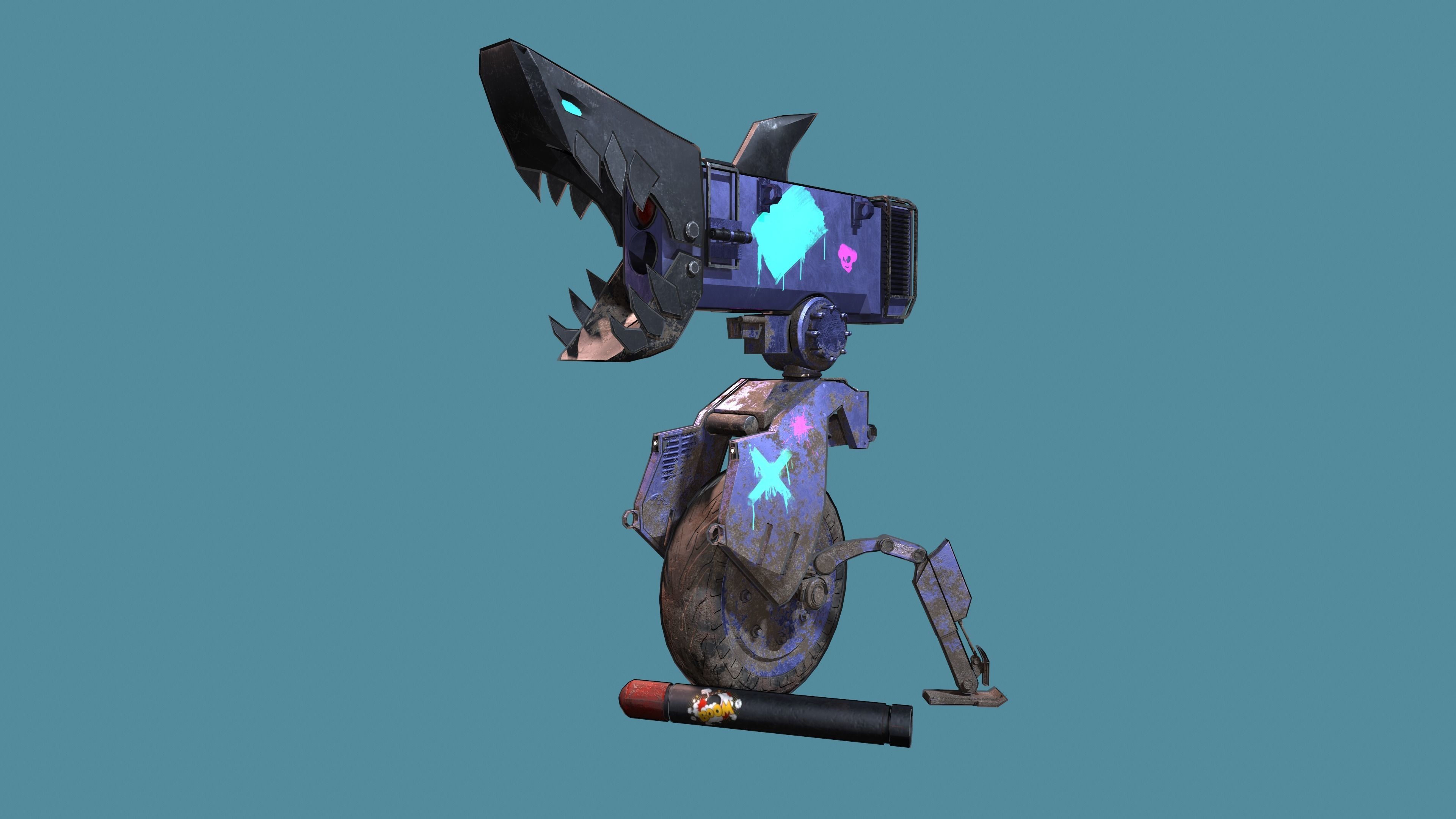 Rocket launcher Fau 57-Skeleton 3D model animated rigged | CGTrader