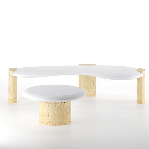 sassolino burl wood nesting side tables by athena calderone 3D model ...