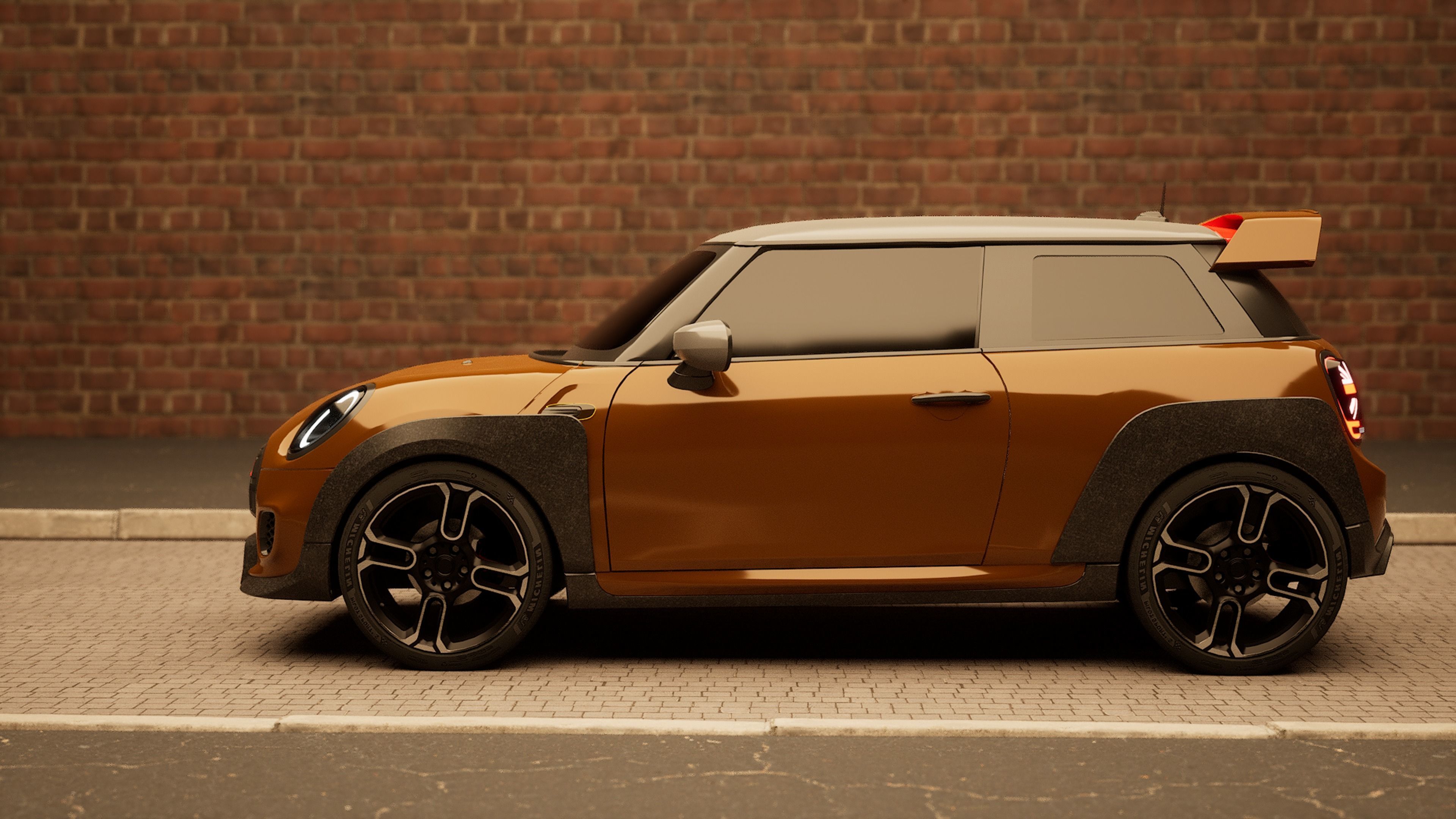 3D model Low poly Mini CooperJCWGP 2020 without logo VR / AR / low-poly ...