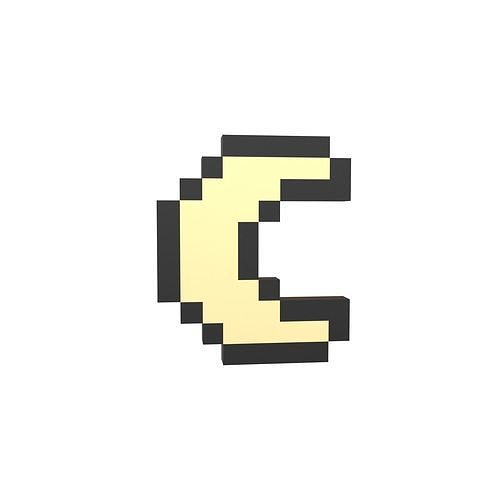 3D model Pixel Moon v1 002 VR / AR / low-poly | CGTrader