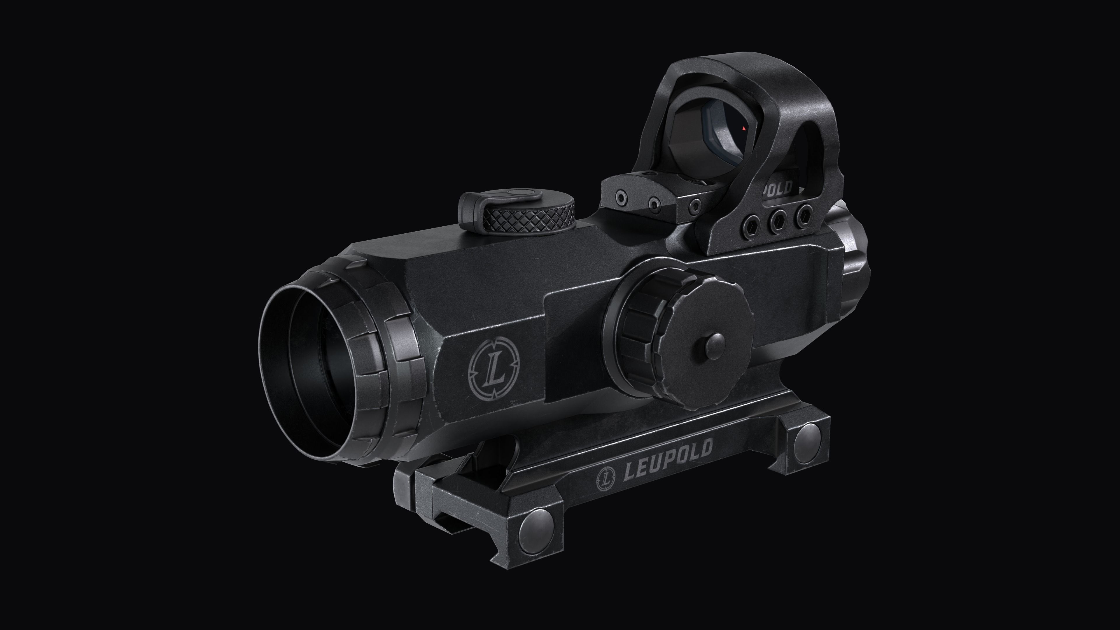 3D model Leupold Mark 4 HAMR Scope with DeltaPoint Red Dot Sight VR / AR / low-poly | CGTrader