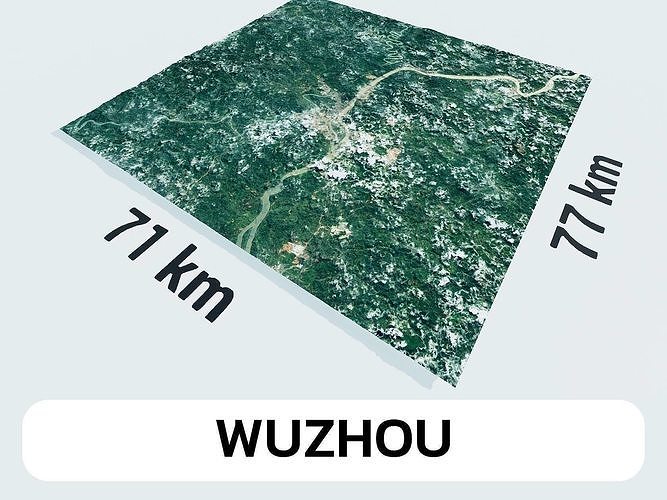 Wuzhou China City Landscape 3D Model 3D model | CGTrader