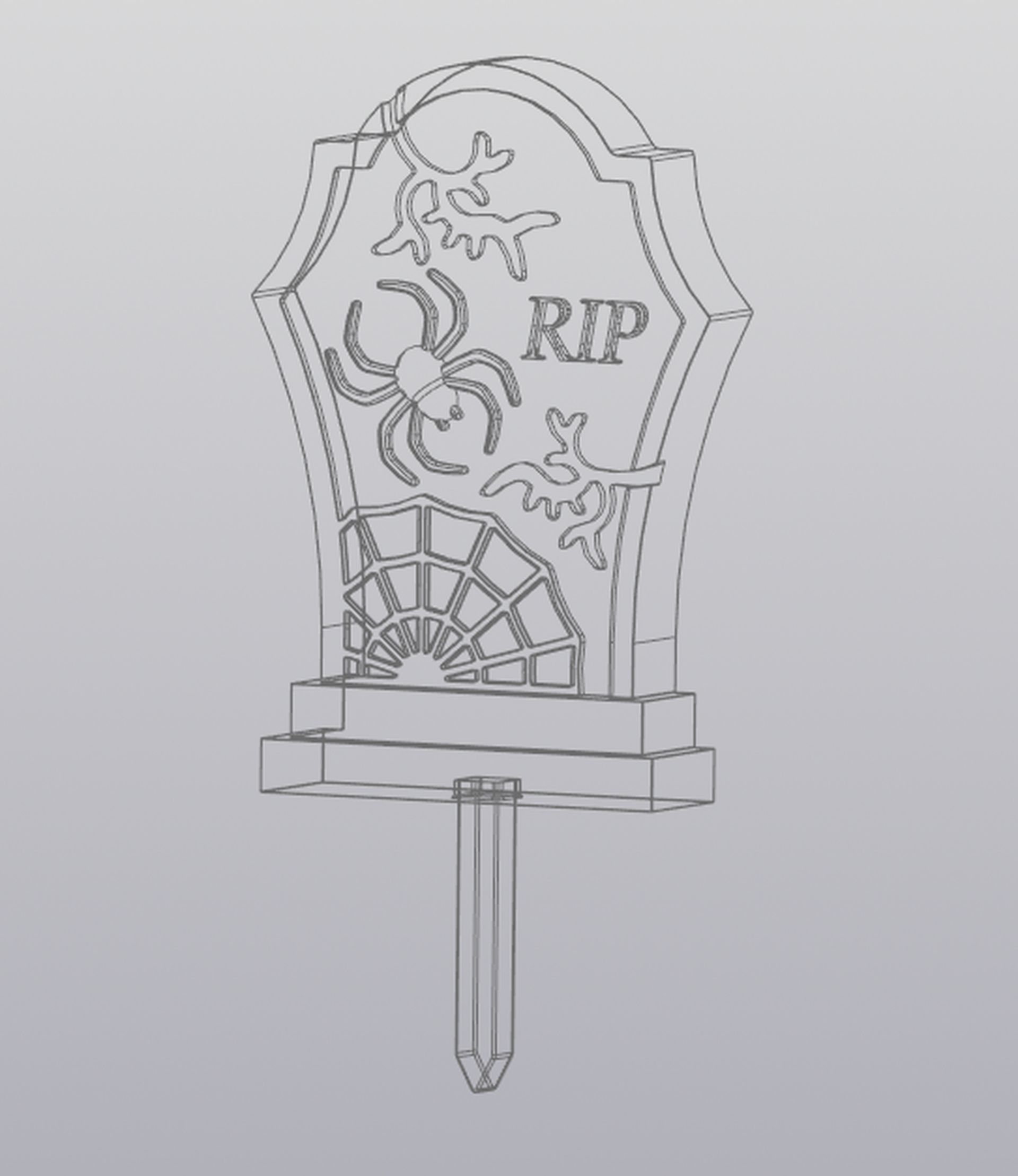Cracked gravestone Planter Decoration 3D model 3D printable | CGTrader