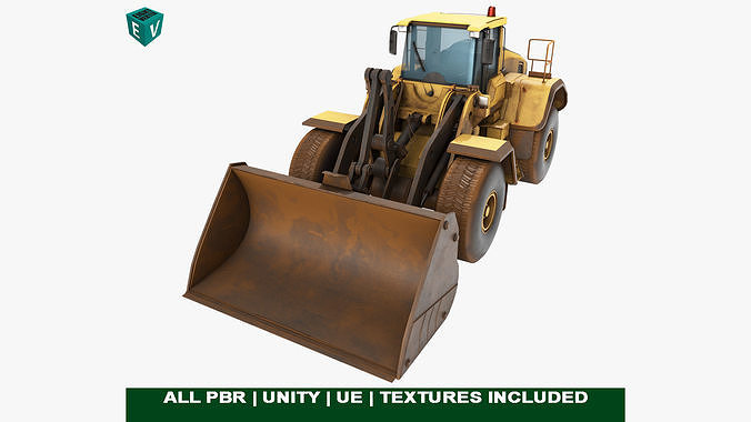 3D model Dirty Mining Truck 02 Wheel Loader All PBR Unity UE Textures ...